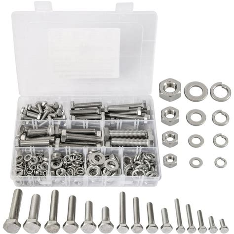 232pcs M6m8m10m12 Metric Bolts And Nuts Assortment Kit 304