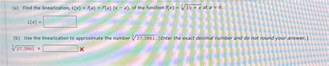 Solved A ﻿find The Linearization L X F A F A X A ﻿of