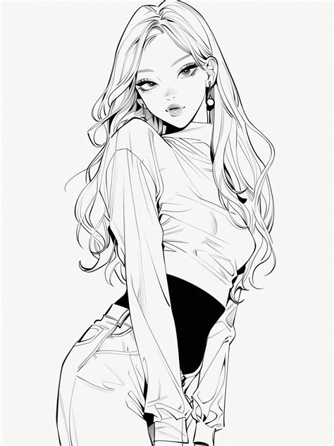 K Pop Fashion Coloring Book K Pop Idols Coloring Pages K Pop Fashion Illustrations Fashion