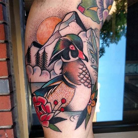 Wood Duck Tattoo Sleeve Nature Inspired Art With Symbolic Meaning