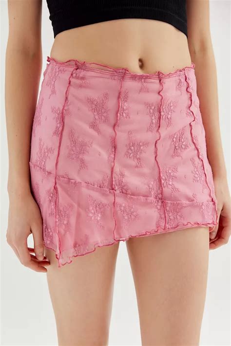 Uo Lola Lace Seamed Mini Skirt Urban Outfitters Canada