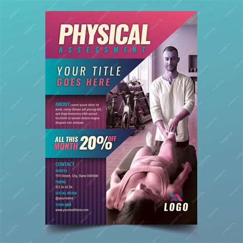 Free Vector Gradient Physical Assessment Poster Template