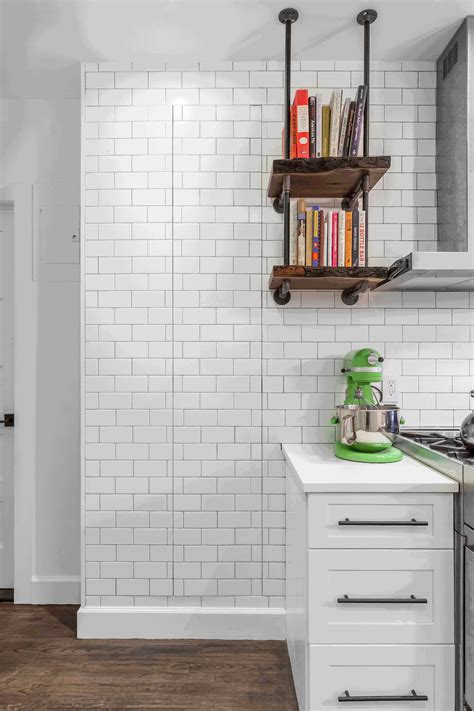 Modern Kitchen White Tiles