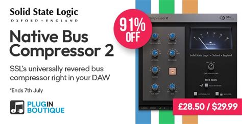 Solid State Logic SSL Native Bus Compressor 2 91 Off Plugin Deals