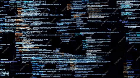 Premium Photo Page With Source Codes On Black Background Animation