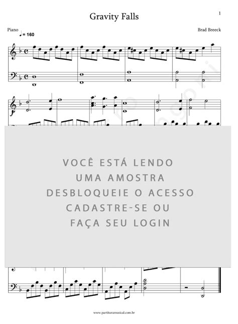 Gravity Falls Opening Theme Song Gravity Falls Piano Partitura