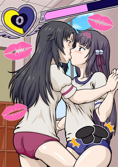 Rule 34 2girls Against Wall Black Hair Blue Eyes Blush Dubious Consent Female Female Only Gal