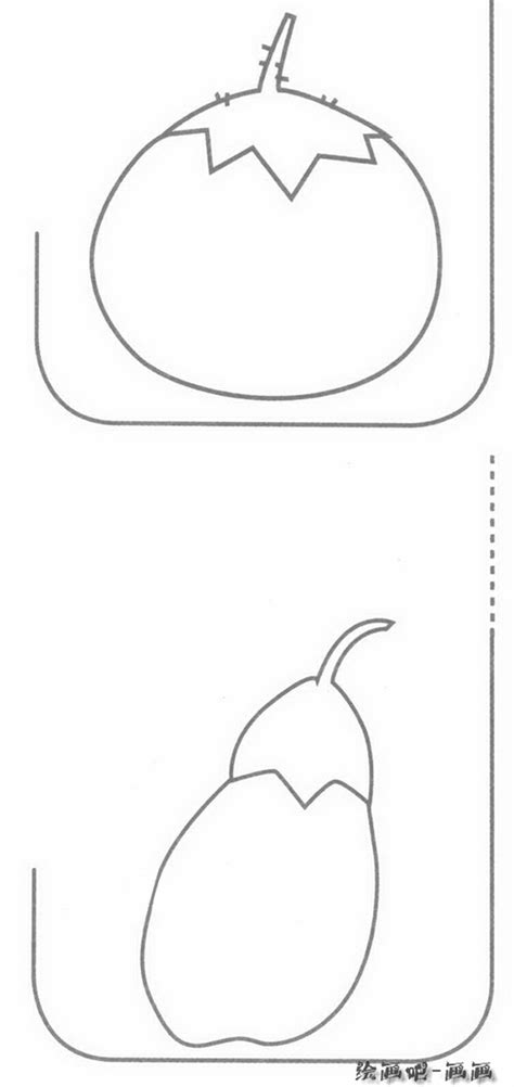 圆茄子的简笔画 天马图吧