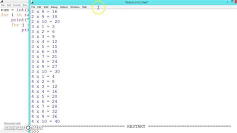 Python Multiplication Table Nested Loop