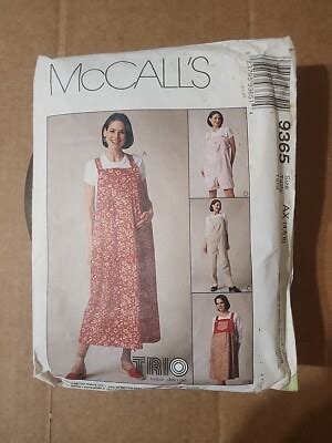 9365 Mccalls Sewing Pattern Misses 1990s Maternity Jumper Overalls 2