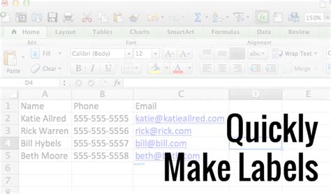 How To Create Labels In Word From Excel List Design Talk