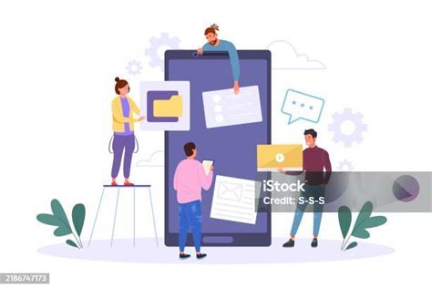 사람들은 모바일 앱을 구축합니다 디자이너와 개발자 스마트 폰 응용 프로그램 인터페이스 프로토 타입 소프트웨어 개발 창의성 마케팅 대행사 통신 벡터 일러스트 레이 션