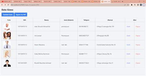Tugas 10 Membuat Crud Dengan Menambahkan Fitur Export As Pdf