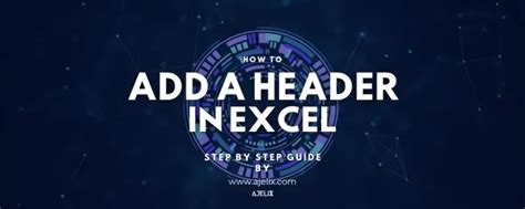 How To Add A Header In Excel Ajelix
