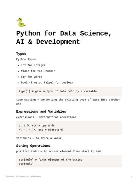 Python For Data Science Ai Development Pdf String Computer Science
