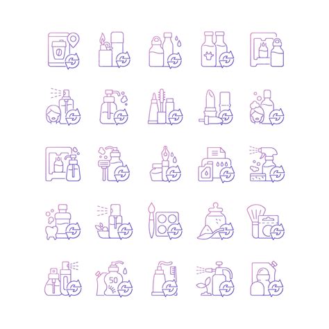 Refill Options Gradient Linear Vector Icons Set Lineart Gradient Reuse Vector Ear Drawing
