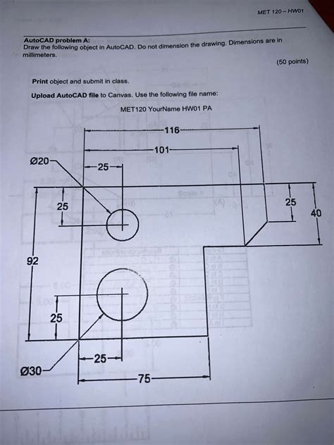 Autocad Problem A Draw The Following Object In