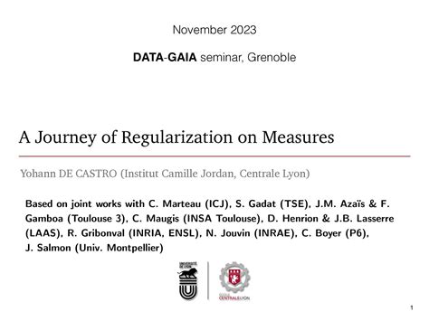 A Mathematical Journey Of Regularization On Measures Speaker Deck