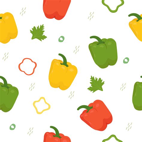 Pepper Seamless Vector Pattern Pepper With Parsley 4668641 Vector Art