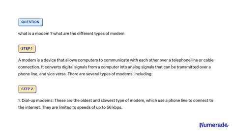 Solved What Is A Modem What Are The Different Types Of Modem