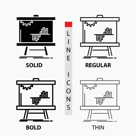 Business Chart Data Graph Stats Icon In Thin Regular Bold Line And Glyph Style Vector
