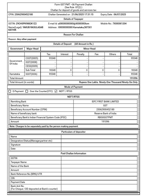 Gst Challan Pdf Cheque Banks
