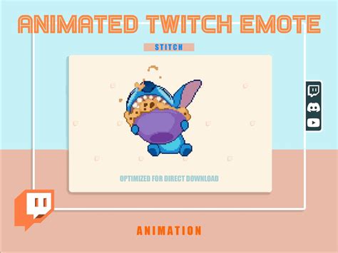 ANIAMTED Hungry Stitch Pixelated Emote Emoji Cute With Etsy