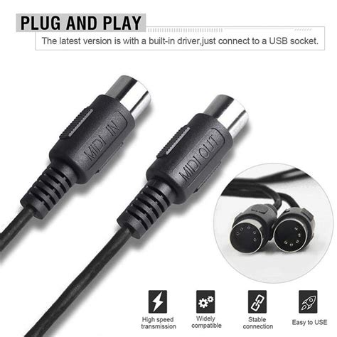 Electric Piano Drum Usb To 2 Midi Interface Adapte Grandado