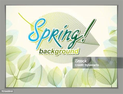 봄 단풍 가로 배경 자연 계절 템플릿 디자인 배너 티켓 전단지 카드 녹색과 신선한 꽃 요소와 포스터 판매 광고 포스터 팜플렛 이나 전단지 디자인 0명에 대한 스톡 벡터 아트