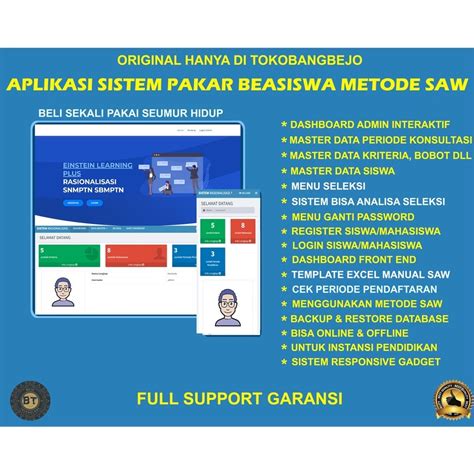 jual aplikasi web php 7 source code spk penerimaan beasiswa dengan metode saw lengkap full