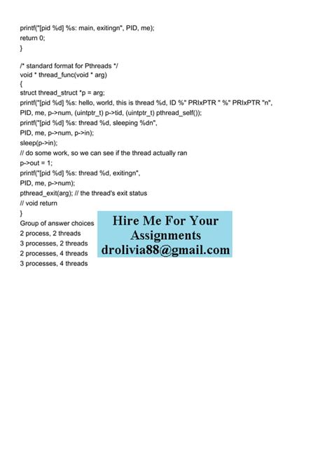 Consider The Forkexamplec Code Under Example Code For Prpdf