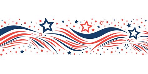 Patriotic Banner With Red And Blue Stripes With Stars For An American