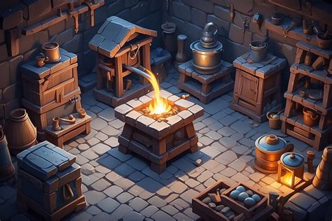 Premium Photo Very Detailed Tiny Cute Blacksmith