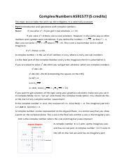 Introduction To Complex Numbers Operations Representations Course Hero