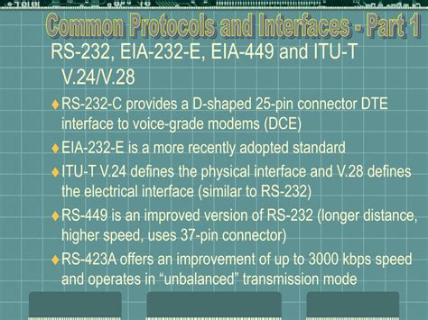 Ppt Overview Basic Concepts Physical Layer Protocols And Interfaces