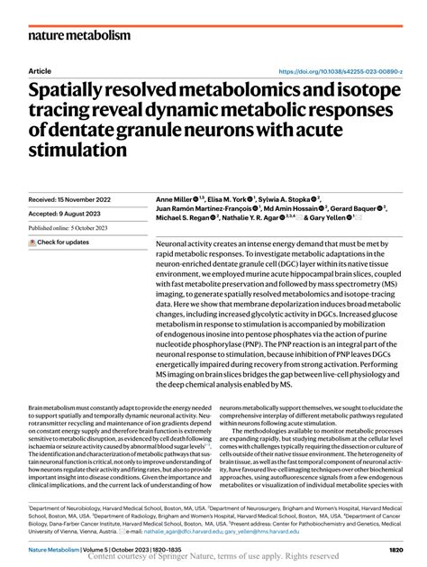 Spatially Resolved Metabolomics And Isotope Tracing Reveal Dynamic Metabolic Responses Of