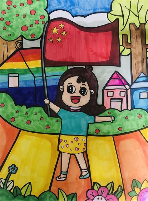 儿童爱国题材绘画作品 爱党爱国简笔画大全 伤感说说吧