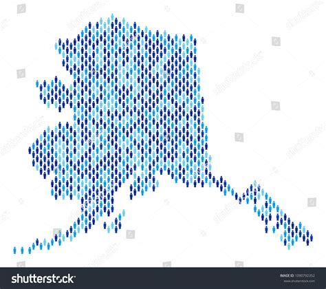 Population Alaska Map Demography Vector Abstraction Stock Vector