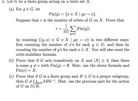 Solved Let G Be A Finite Group Acting On A Finite Set X Chegg