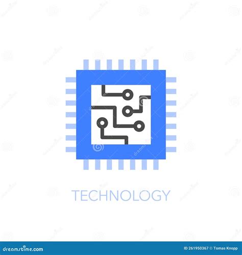 Simple Visualised Technology Icon Symbol Stock Vector Illustration Of Integrated Artificial