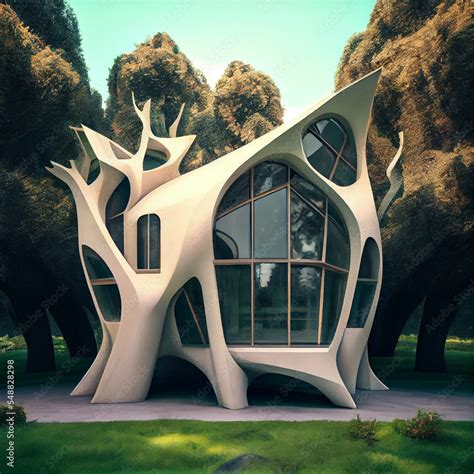 3d Printed Conceptual Home Of The Future With Bio Structural Curves And