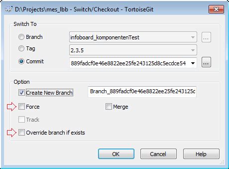 Tortoisegit Difference Between Force And Override Branch If Exists In Tortoise Git Stack