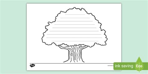 Tree Writing Template L Insegnante Ha Fatto Twinkl