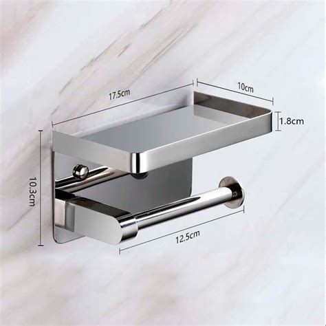 Держатель для туалетной бумаги с полочкой хром самоклеющийся Smily ...