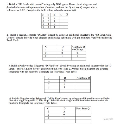 Solved 1 Build A Sr Latch With Control Using Only Nor