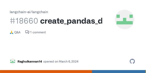 Createpandasdataframeagent · Langchain Ai Langchain · Discussion 18660 · Github