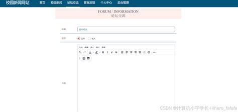 【源码文档】基于springboot Vue的校园新闻网站系统vue学院新闻网xinchuan源代码 Csdn博客
