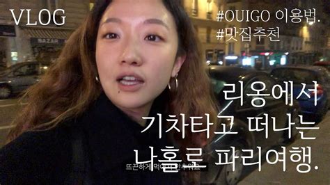 히피호피 Vlog 프랑스 국민기차어플 Ouigo 리옹에서 파리까지 혼자여행 프랑스 리옹 14편 기차여행 Scnf 후기 파리 몽쥬약국 맛집 유학생활