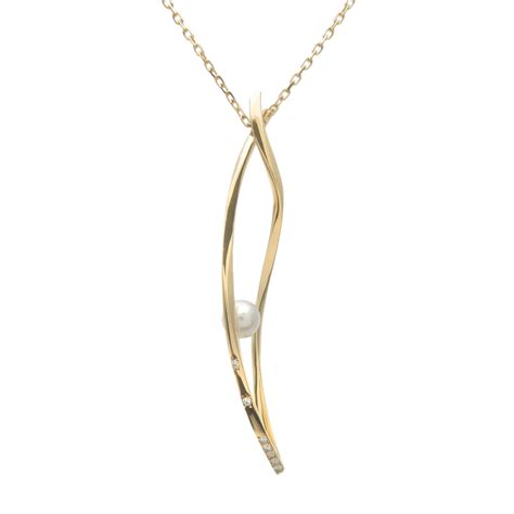 【楽天市場】mikimoto ミキモト パール ダイヤ ネックレス K18yg 750yg イエローゴールド パール約56mm レディース