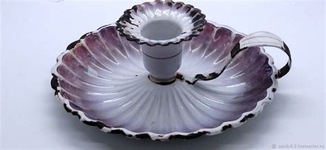 Винтаж АНТИКВАРНЫЙ ПОДСВЕЧНИК 1900 е годы ЭМАЛИРОВАННЫЙ Gbn купить в интернет магазине